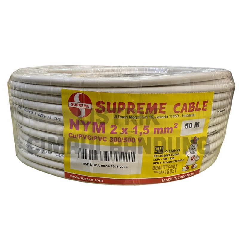 Jual kabel listrik SUPREME nym 2x1.5 / 50 meter | Shopee Indonesia