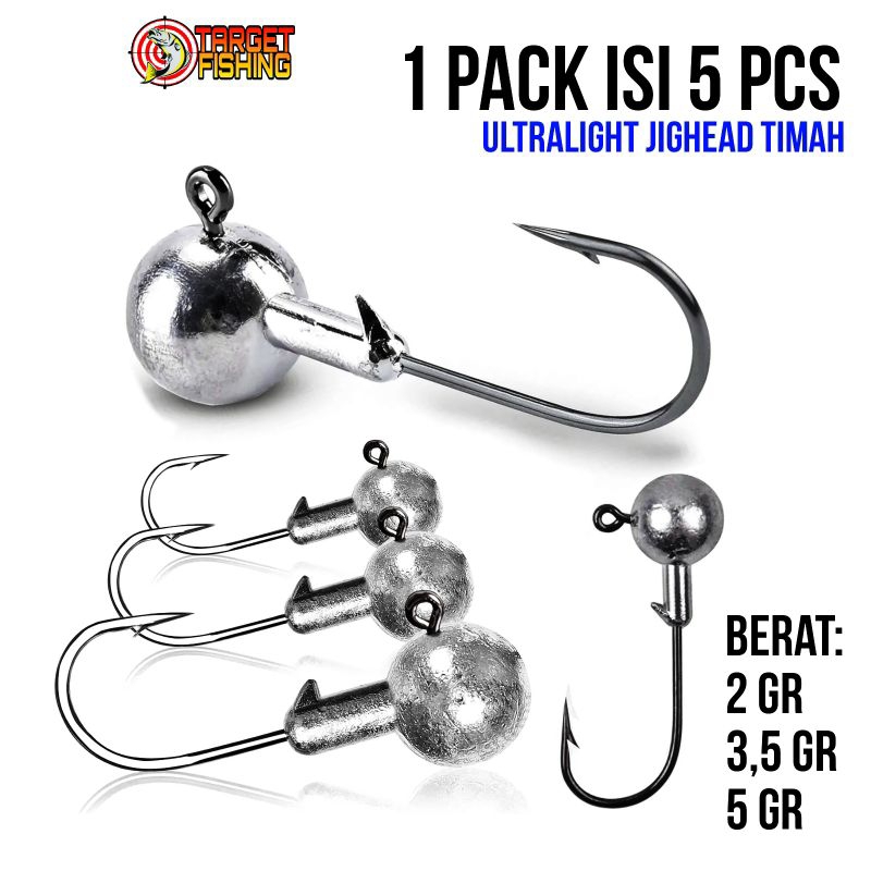 Jual Kail Jig Head Softlure Ultralight (Isi 5pcs) Size 2gr 3.5gr 5gr Kail Pancing Casting Untuk ...