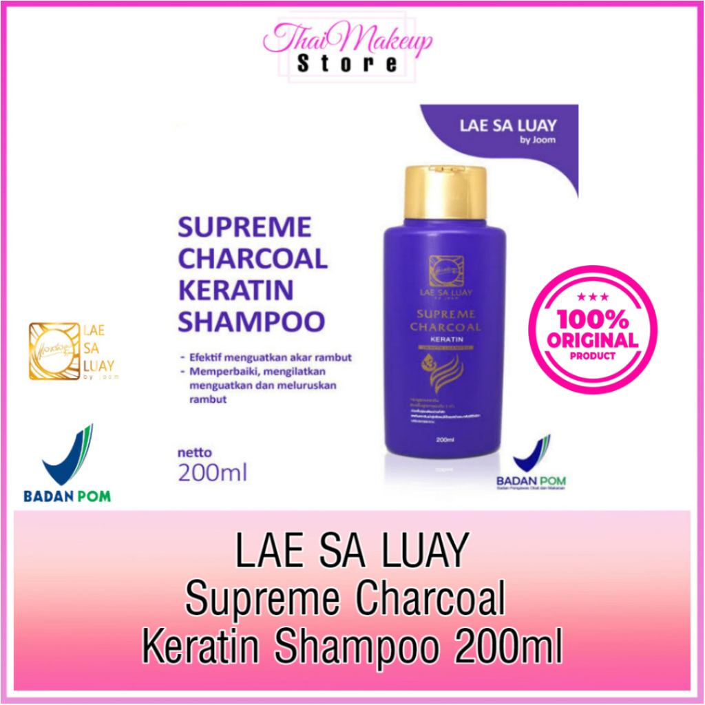 Jual Lae Sa Luay Thailand Supreme Charcoal Keratin Smooth Shampoo 200ml / Shampoo Pelurus Rambut ...