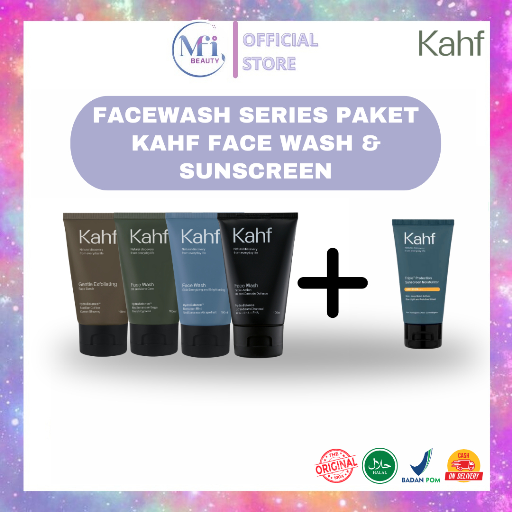 Jual MFI - KAHF FACE CARE SERIES | PAKET KAHF FACE WASH & SUNSCREEN ...