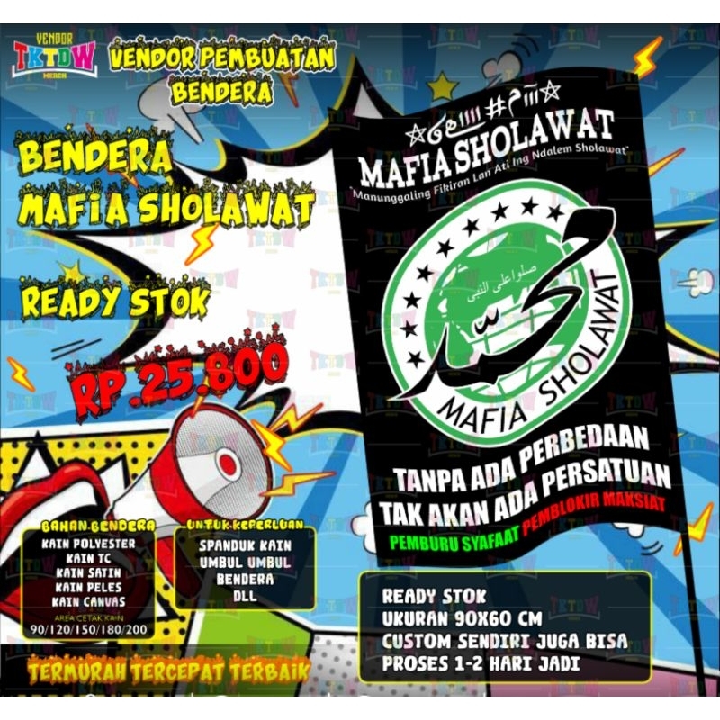 Jual BENDERA SHOLAWATAN READY STOK DAN CUSTOM ( MAFIA SHOLAWAT ...