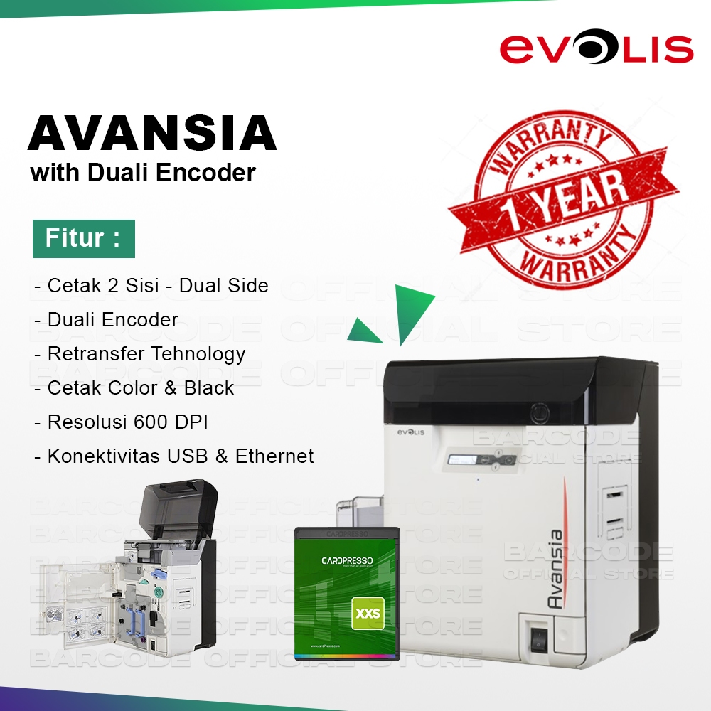 Jual ID Card Printer Evolis Avansia Duali Encoder Cetak Kartu PVC Dua ...