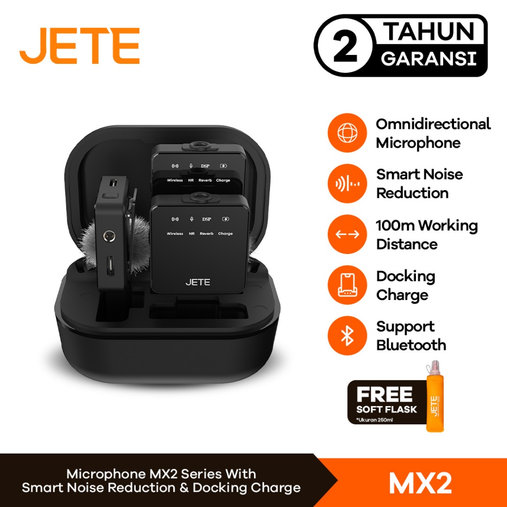 Jual Microphone Wireless Bluetooth JETE MX2 4in1 with Docking Charge ...