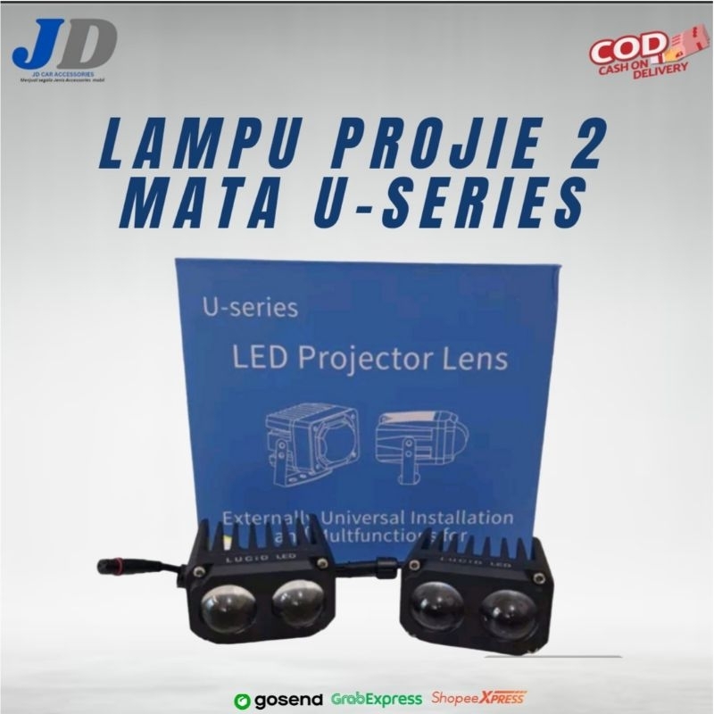Jual Lampu Projie 2 Mata LED Foglamp Tembak Sorot Dual Mini Projie U ...