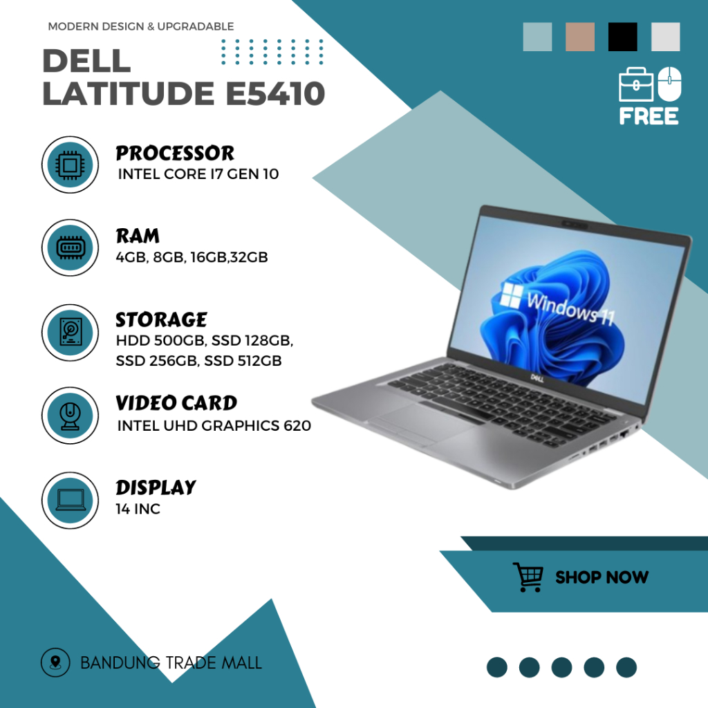 Jual Laptop DELL LATITUDE E5410 I7 GEN 10 RAM 32GB SSD 512GB MULUS ...