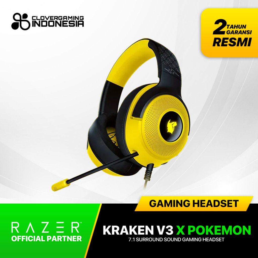 Jual Razer Kraken V3 X Pokemon Edition Wired Gaming Headset Surround ...