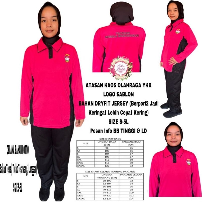 Jual KODE H12Y ATASAN OLAHRAGA LOGO YAYASAN KEMALA BHAYANGKARI YKB ...