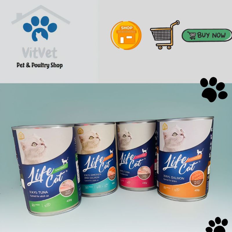 Jual Makanan Basah Kucing Wet Food Kucing LIFE CAT KALENG 400GR ...