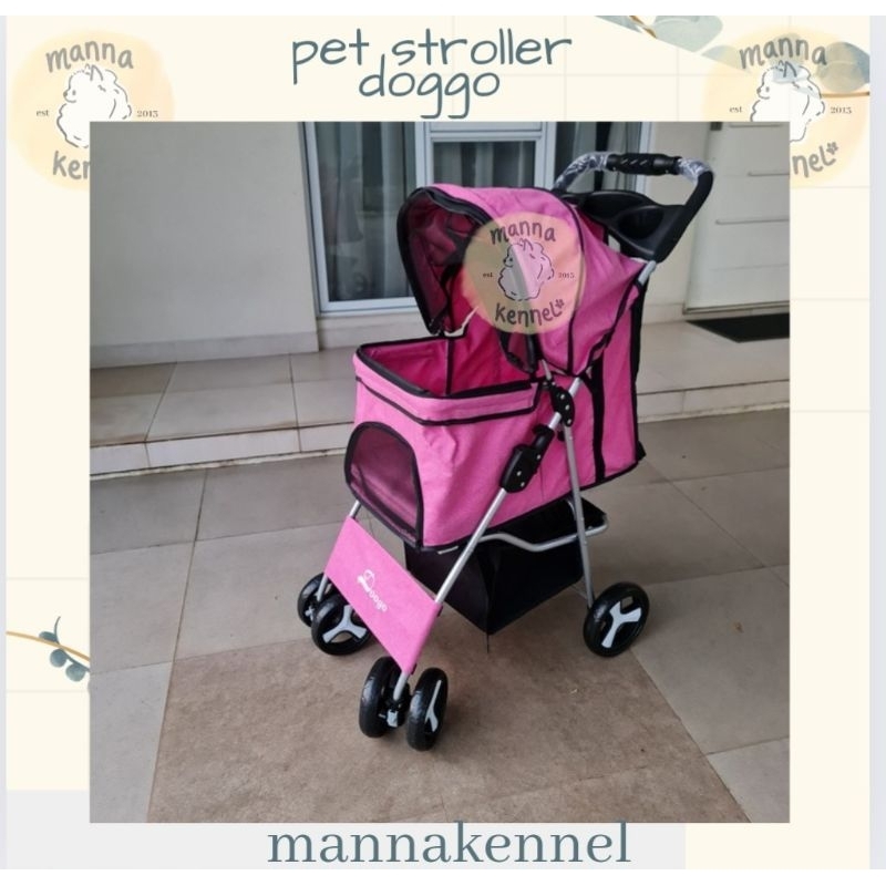 Jual pet stroller anjing kucing roda 4 hewan kereta dorong anjing ...