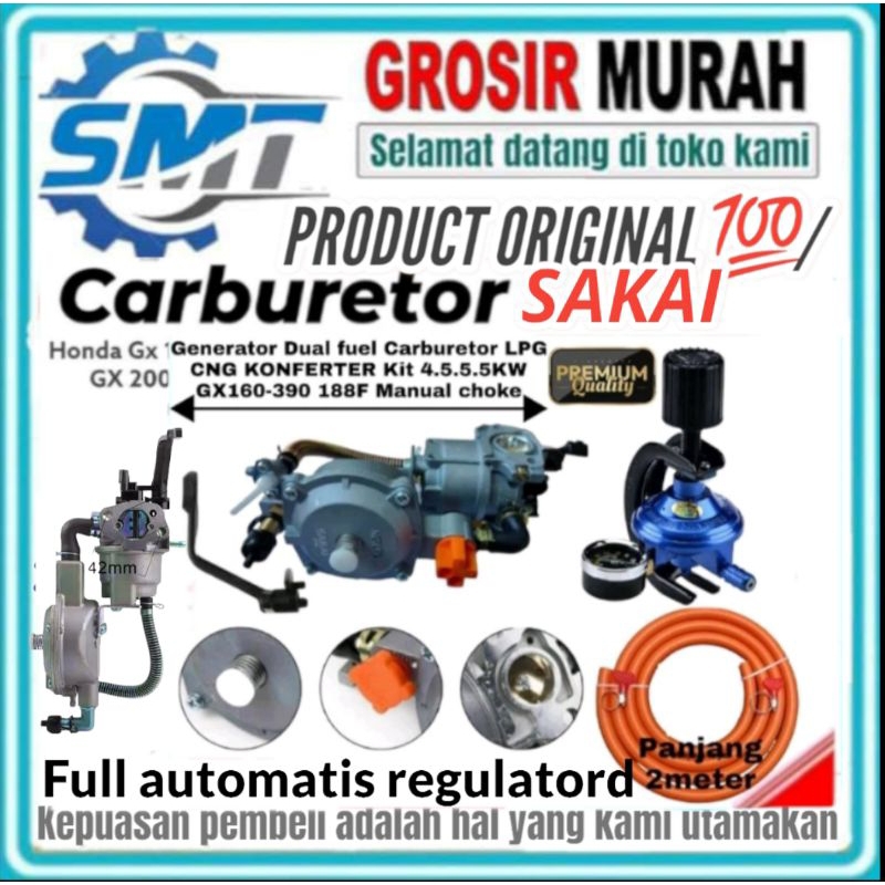 Jual PAKET KARBURATOR LPG GX 160-220- 2500W | Shopee Indonesia