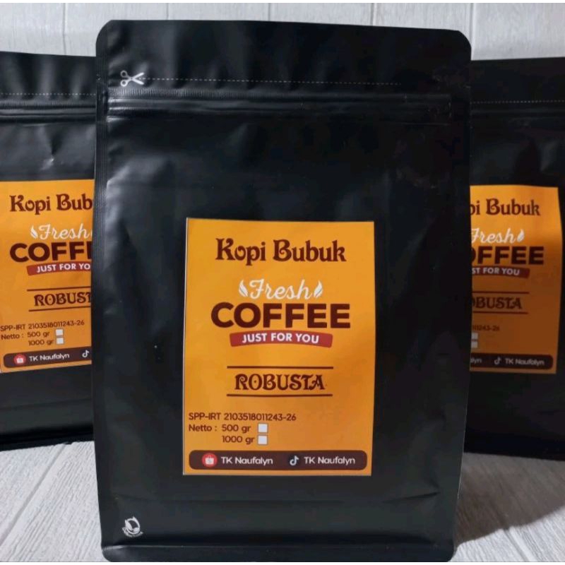 Jual Kopi Bubuk Robusta Kemasan 500 gr atau ½ kg kopi hitam kopi giling ...