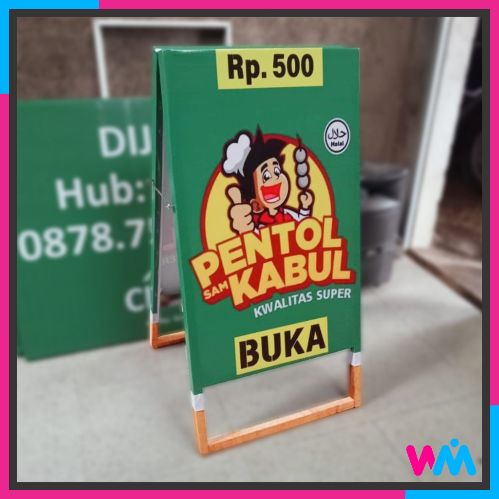 Jual Jual Pentol Kabul Stand Banner Segitiga Kayu Lipat 50 x 100 cm ...