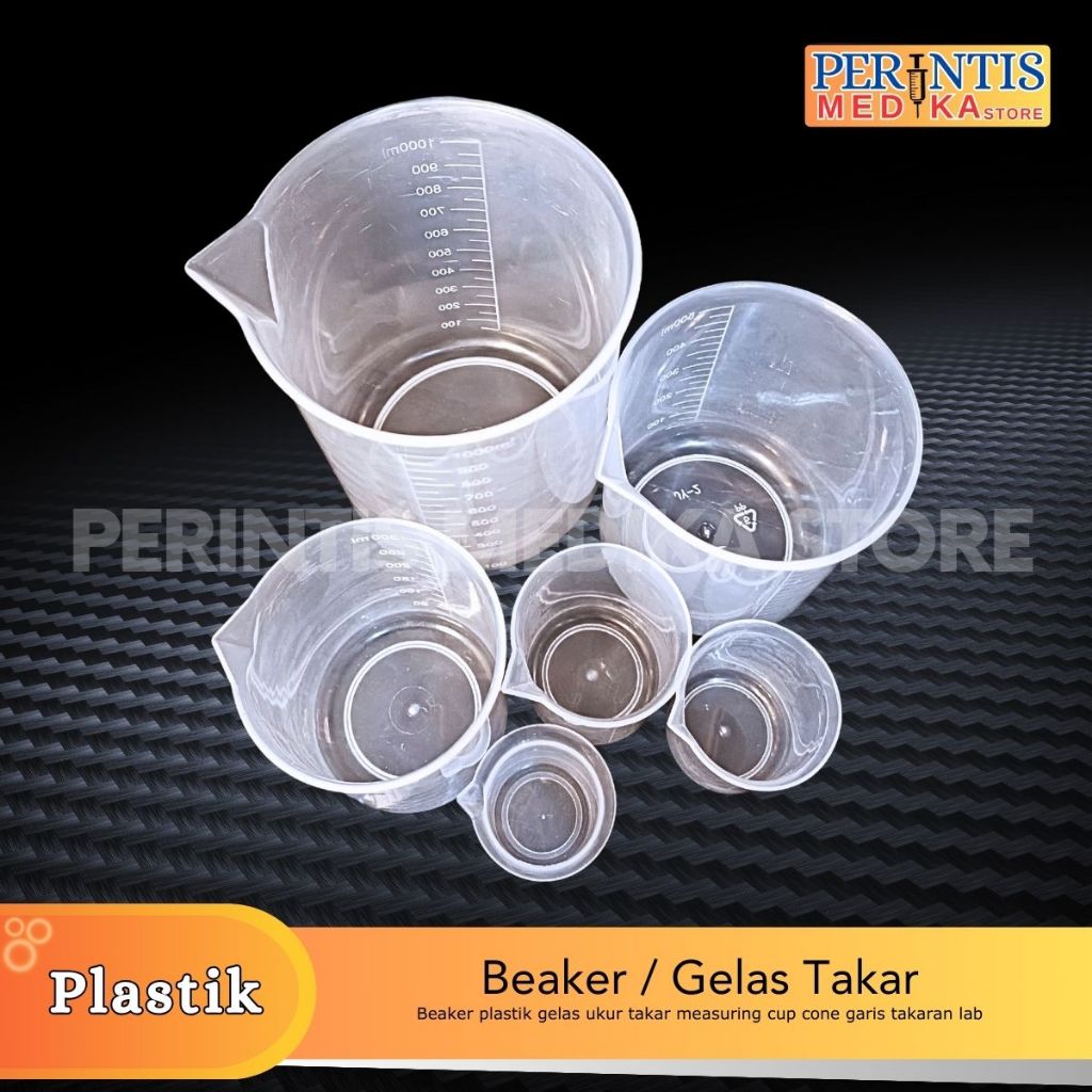 Jual Gelas Ukur Lab Takar Beaker Plastik Measuring Cup Garis Takaran ...