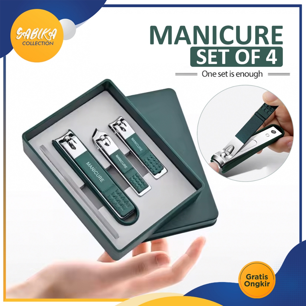 Jual Manicure Set Box 4in1 Gunting Kuku Stainless Steel Nail Clippers ...