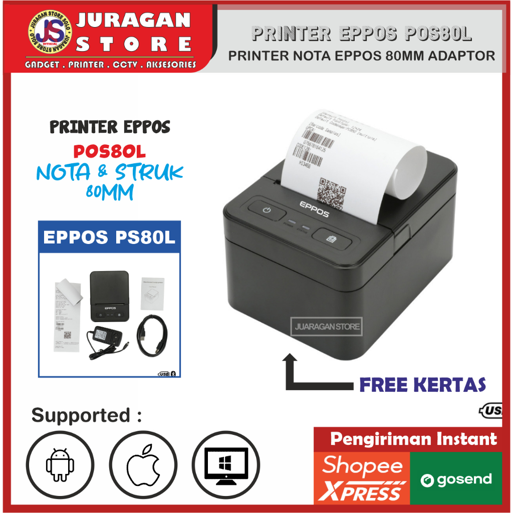 Jual Printer Thermal EPPOS PLUS 80mm POS80L - USB BLUETOOTH NOTA STRUK RJ11 | Shopee Indonesia