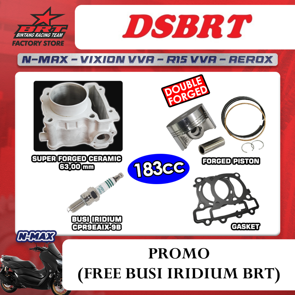 Jual PAKET BORE UP TOURING BLOK CERAMIC BRT 63mm NMAX AEROX LEXI WR ...