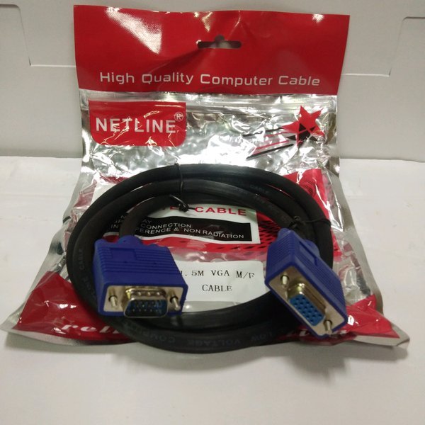 Jual Kabel VGA Netline Male To Female 1.5M 1.5 Meter Ori | Shopee Indonesia