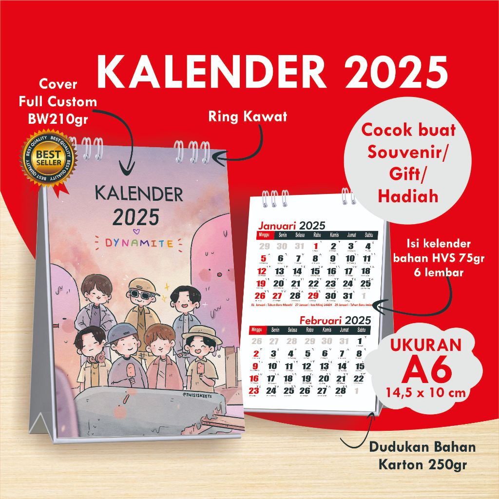 Jual KALENDER 2025 A6 KALENDER MEJA SOUVENIR KALENDER 2025 CUSTOM ...