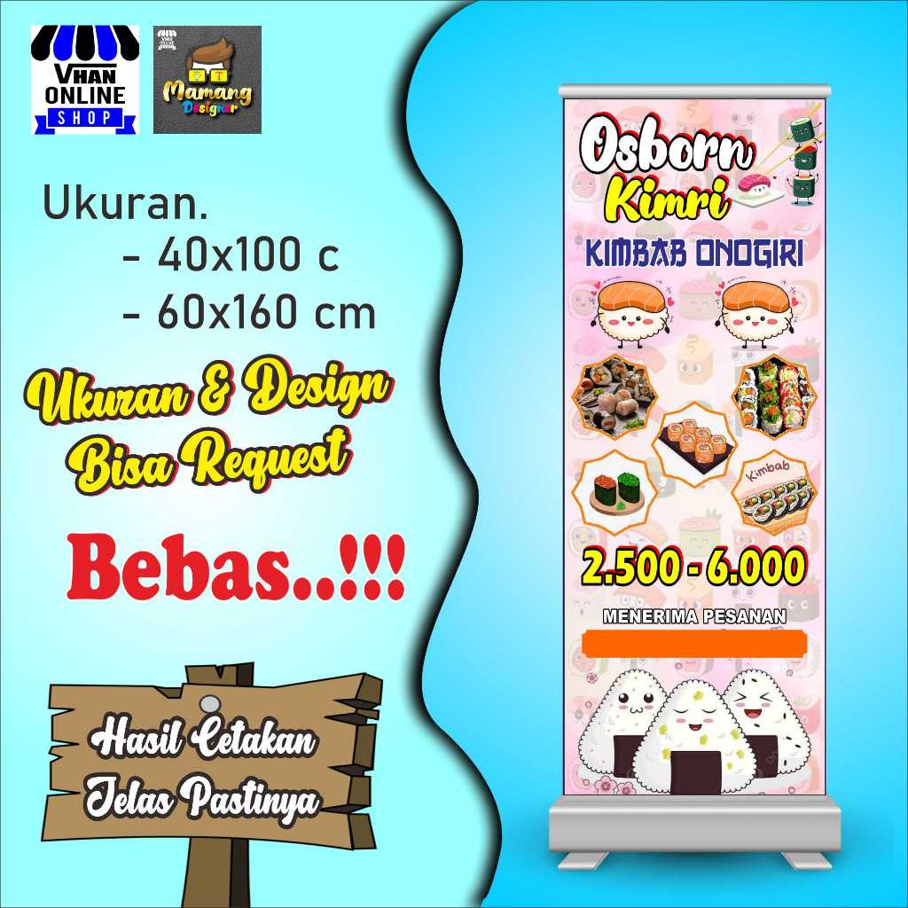 Jual Spanduk Banner Backdrop Sushi, Kimbab Onigiri, Bagus Murah ...