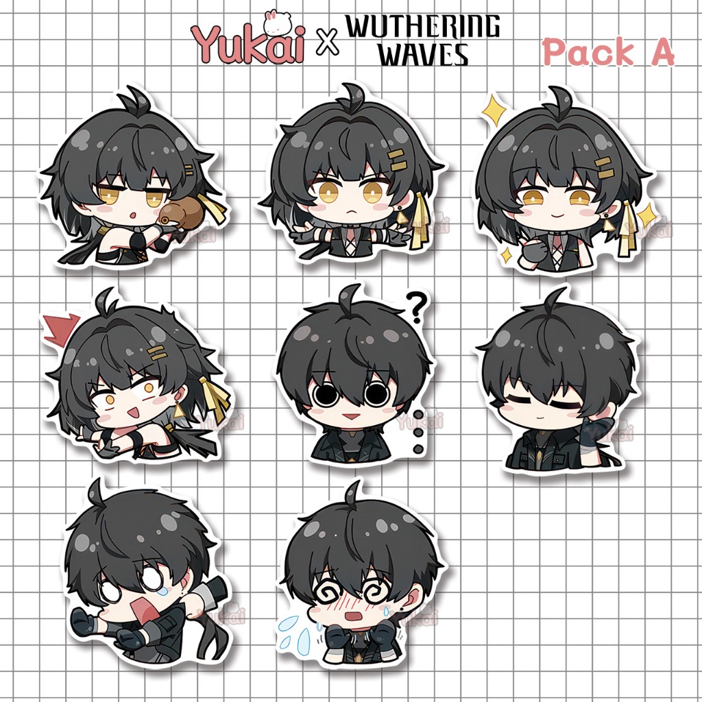 Jual Stiker Pack Female & Male MC Wuthering Waves Premium, Sticker ...