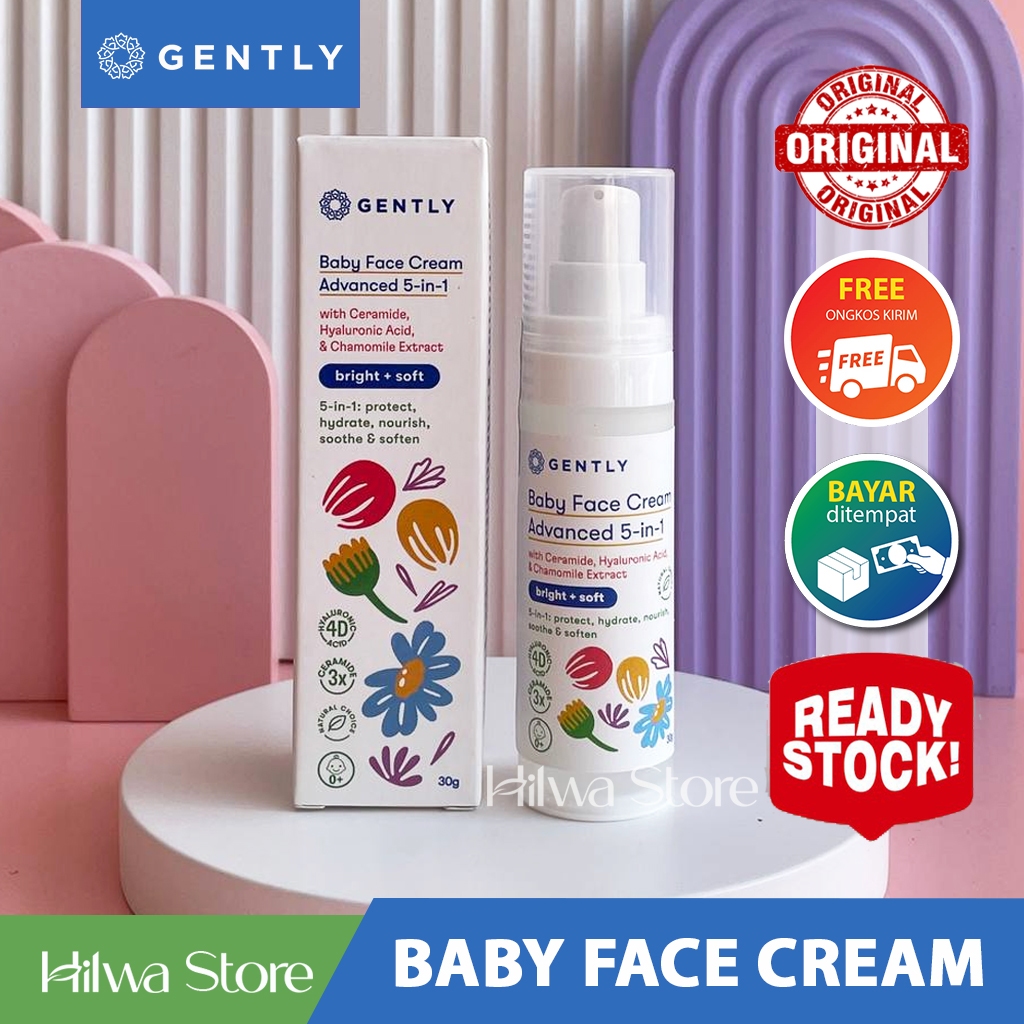 Jual GENTLY BABY FACE CREAM ADVANCED 5-IN-1 DENGAN 3X CERAMIDE DAN 4D ...