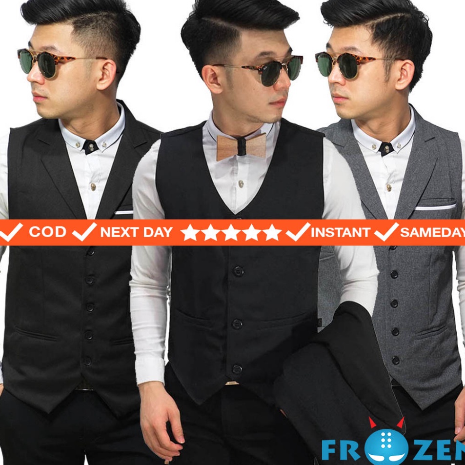 Jual Vest Rompi Formal Pria Setelan Dalaman Jas CowokGroomsmen Wedding ...