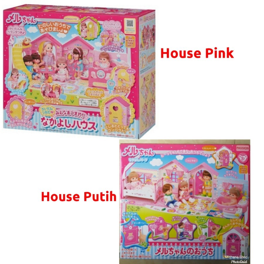 Jual Rumah Boneka Portable House Mell Chan Doll Design Bear Putih atau ...