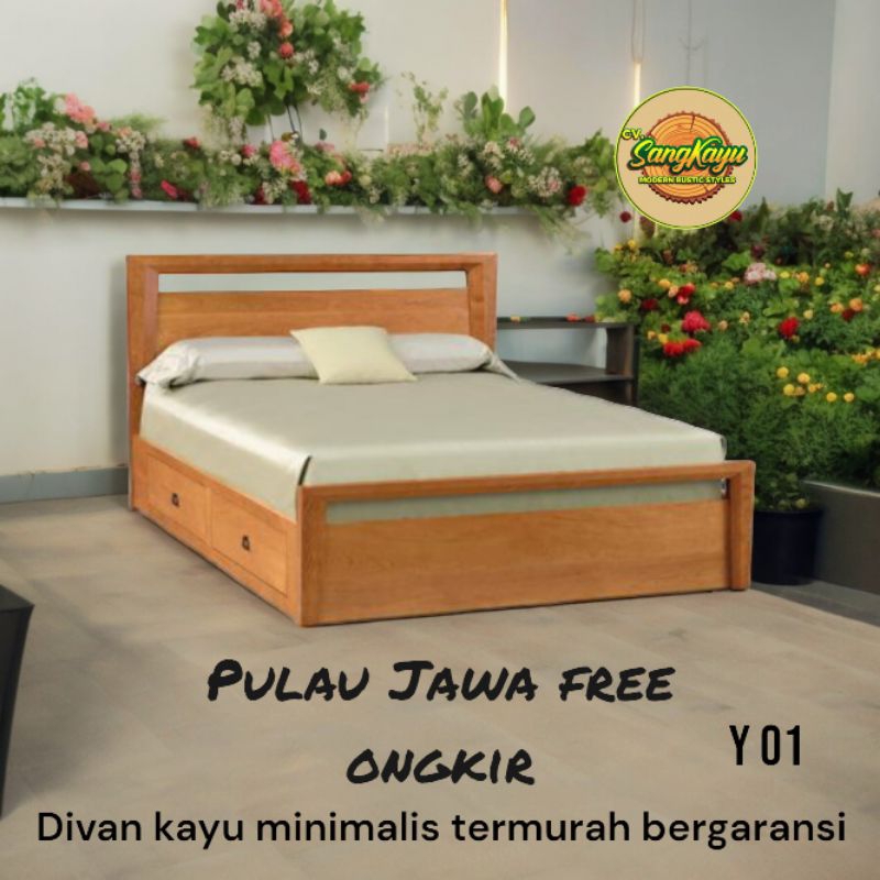 Jual Divan kayu 160x200 cm Divan kayu minimalis Divan Alas matras Y01 ...