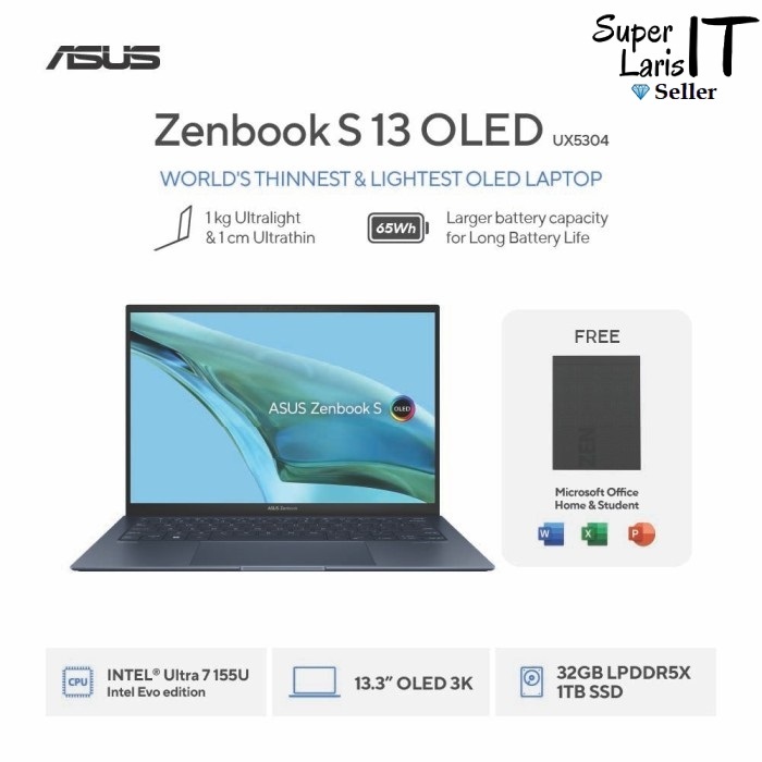Jual Asus Zenbook S 13 Oled Ux5304ma Oleds711 Core Ultra 7 155u Ram