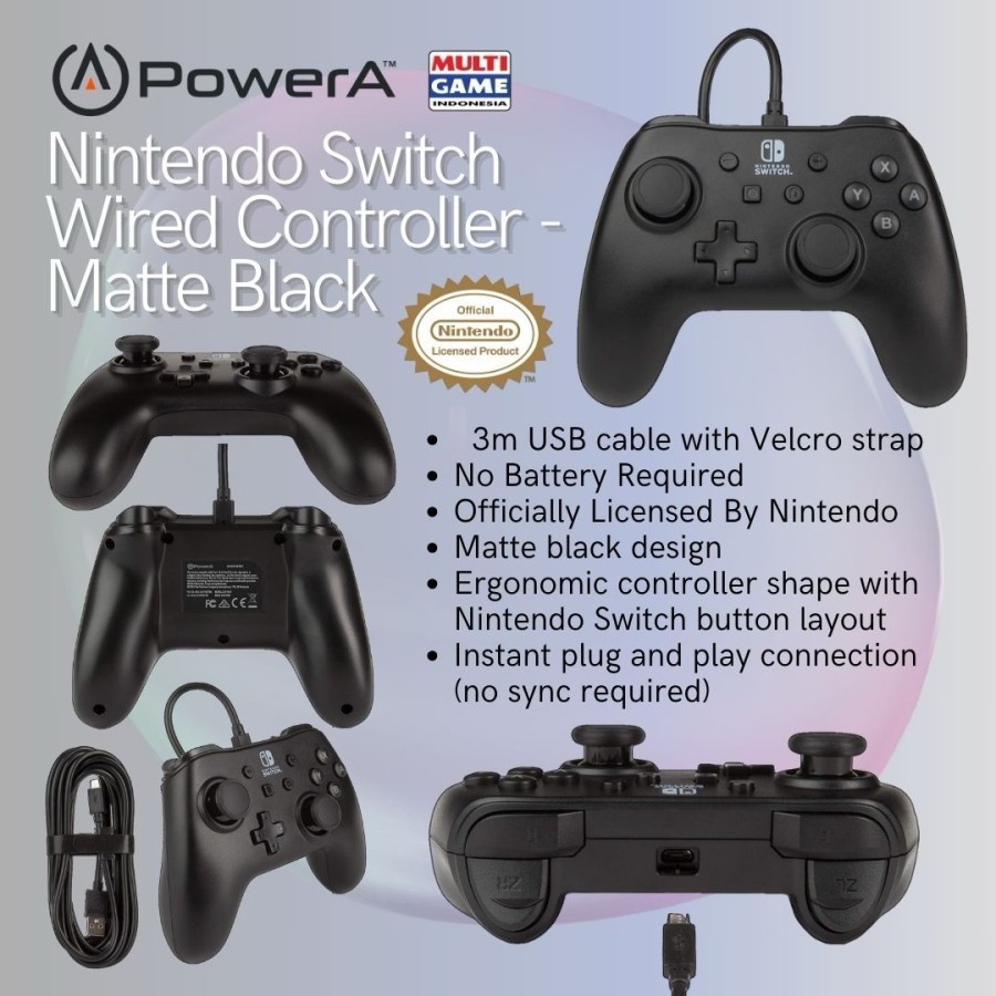 Jual PowerA Switch Wired Controller MATTE BLACK 02025 GARANSI 1 TAHUN ...