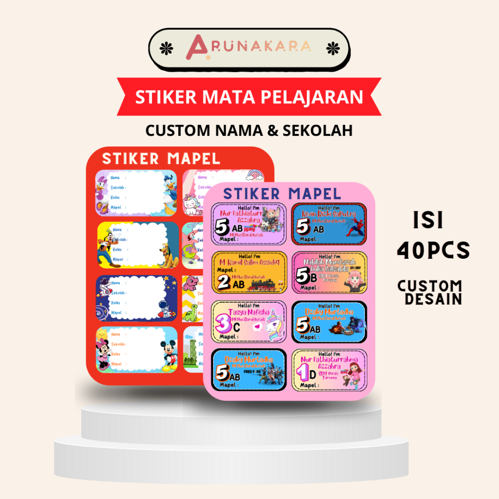 Jual Stiker Label Mata Pelajaran isi 40 pcs - Stiker Mapel - Stiker ...