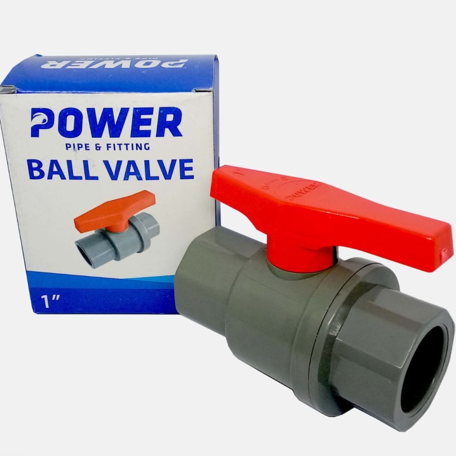Jual Stopkran Polos PVC POWER MAX 1/2" Inch/ 3/4"/ Ball Valve Plastik ...