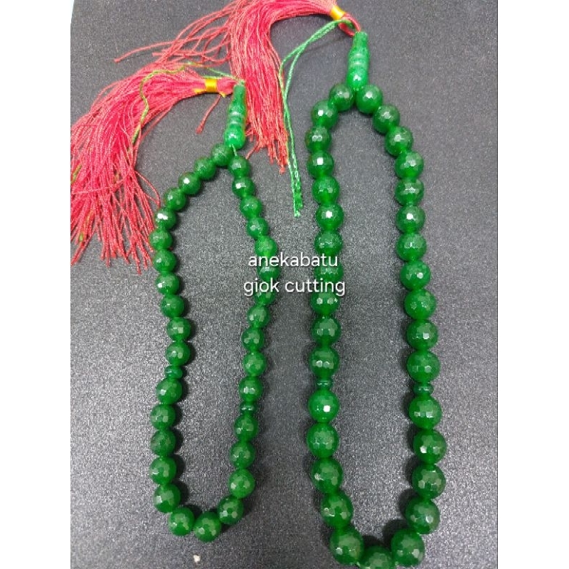 Jual Tasbih Batu Alam Giok Jade Cutting Size 8mm 10mm isi 33 Butir ...