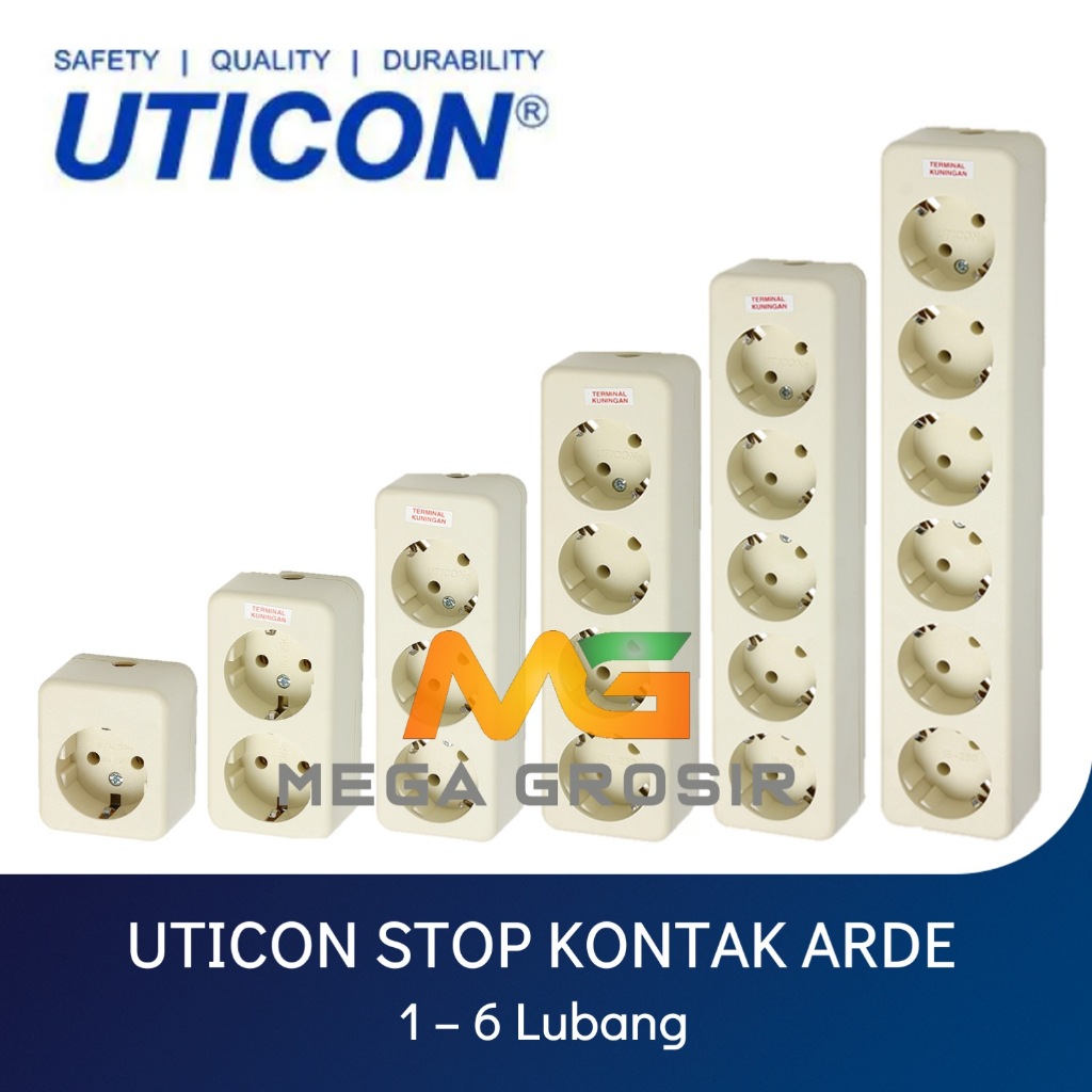 Jual UTICON Stop Kontak Arde 1 2 3 4 5 6 Lubang - Stopkontak Colokan Listrik Terminal Kuningan ...