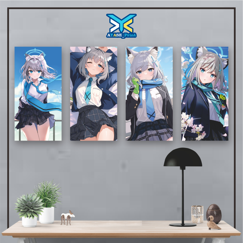Jual Wall Decor TSUNAOOKAMI SHIROKO BLUE ARCHIVE Poster Kayu Hiasan ...