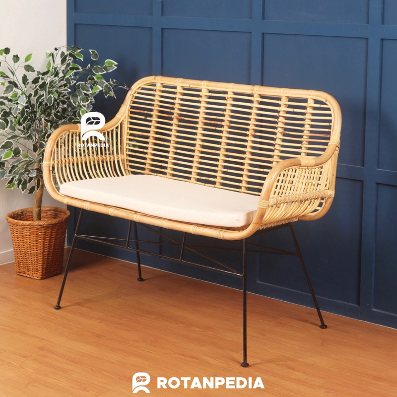 Jual Kursi Sofa Rotan Minimalis Rangka Besi 1 Set / Sofa Cafe / Sofa ...