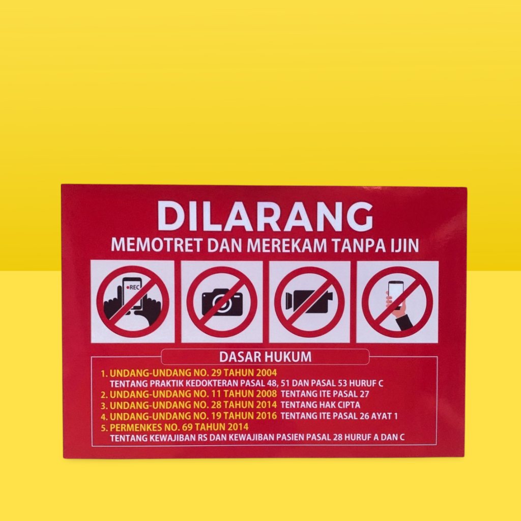 Jual Poster Peraturan | Dilarang Memotret Dan Merekam Tanpa Ijin ...
