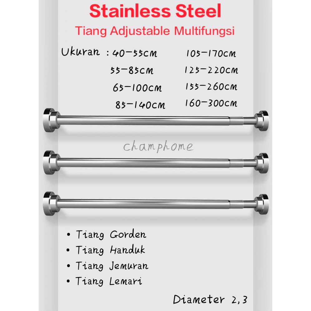 Jual Tiang Gorden Kolong Dapur, Tiang Fleksibel Adjustable Multifungsi ...
