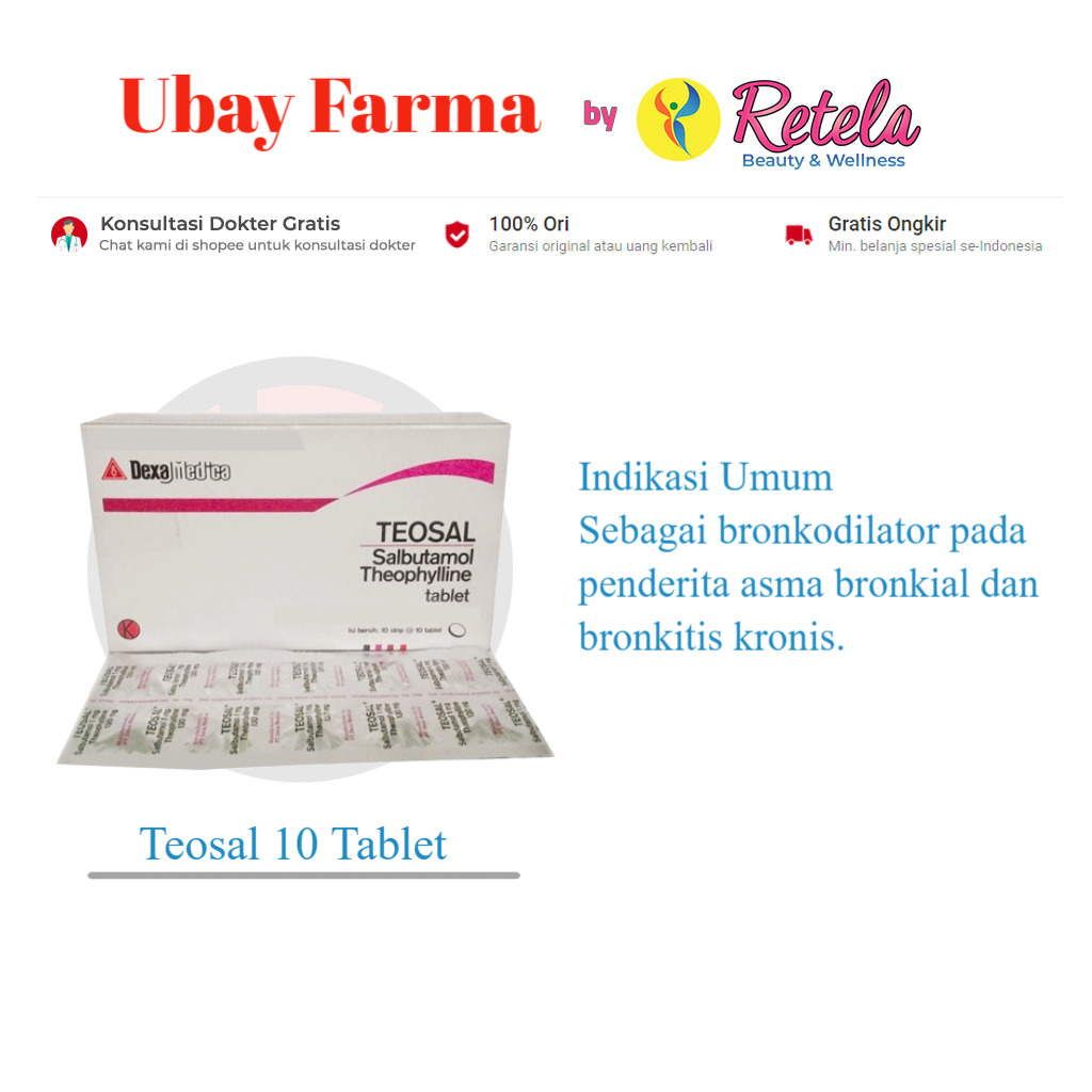 Jual Teosal 10 Tablet / Asma / Bronkitis / Salbutamol | Shopee Indonesia
