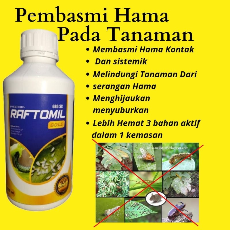 Jual Promo insektisida Raftomil Gold 1 liter Pembasmi ampuh Hama Obat ...