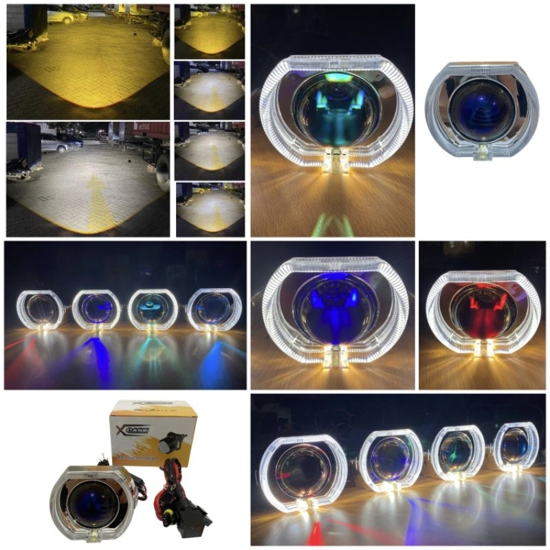 Jual Lampu Projector Biled 2.5 Inch Blue Lens 3 Warna Biled ORI 50 Watt ...