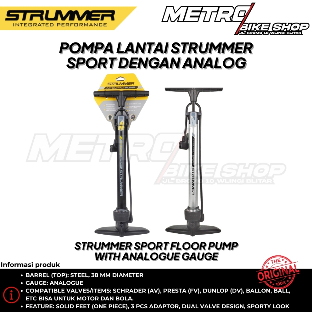 Jual Pompa sepeda Strummer Sport pompa motor Sepeda MTB Road Bike Balap ...