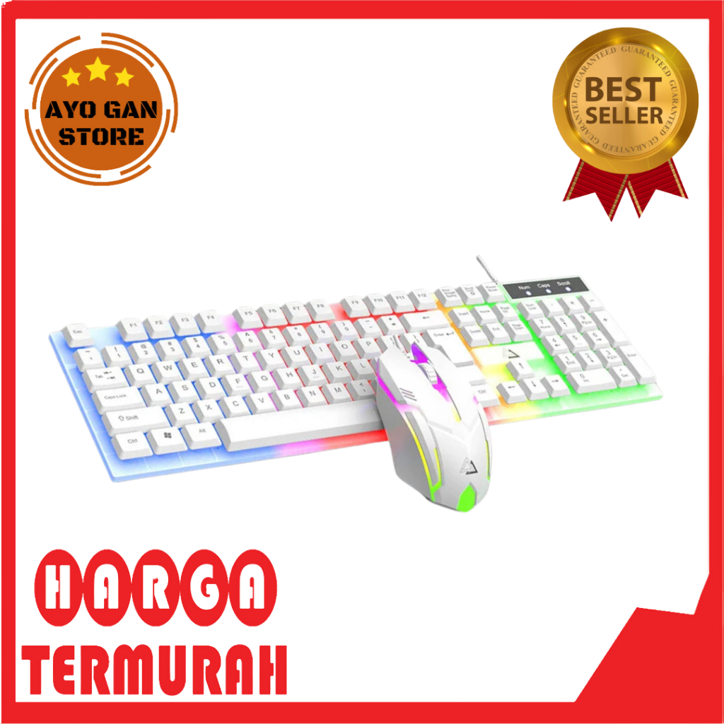 Jual Keyboard Luminous LED Mechanical Feel with Mouse VODIRK Combo ...