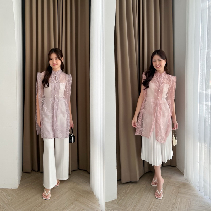 Jual Momo Lace Outer | Outer Luaran Atasan Brukat Lace Outfit Pesta ...