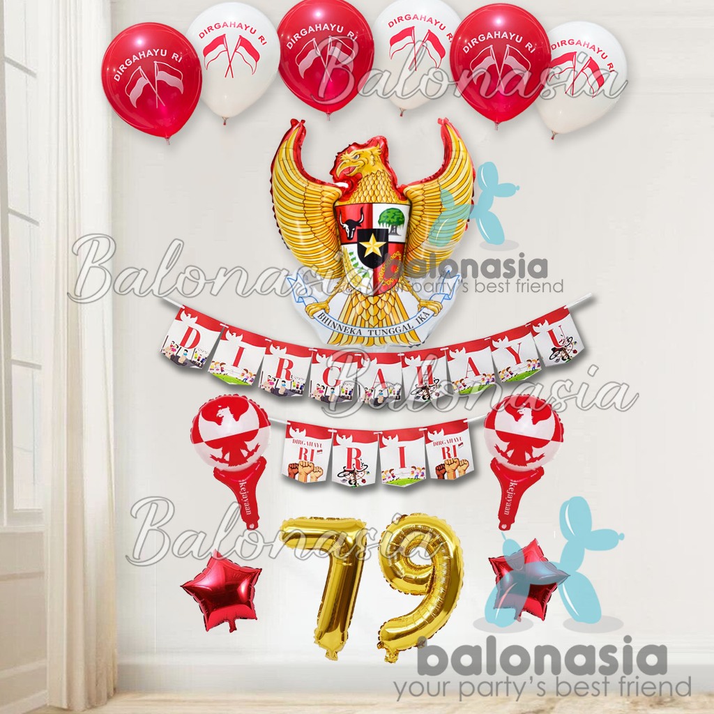 Jual Dekorasi DIRGAHAYU Pesta HUT RI 17 Agustus / Banner Foil Bendera ...