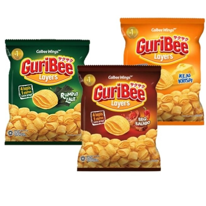 Jual GuriBee Layers Snack 65 gr - Guribi All Varian | Shopee Indonesia