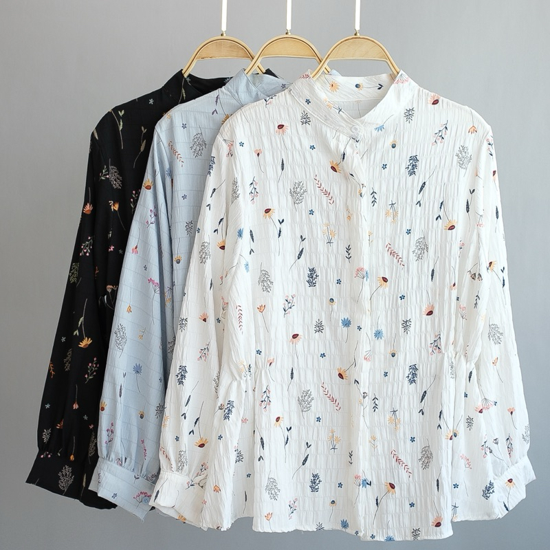 Jual Blouse wanita lengan panjang best seller, Kemeja wanita motif ...