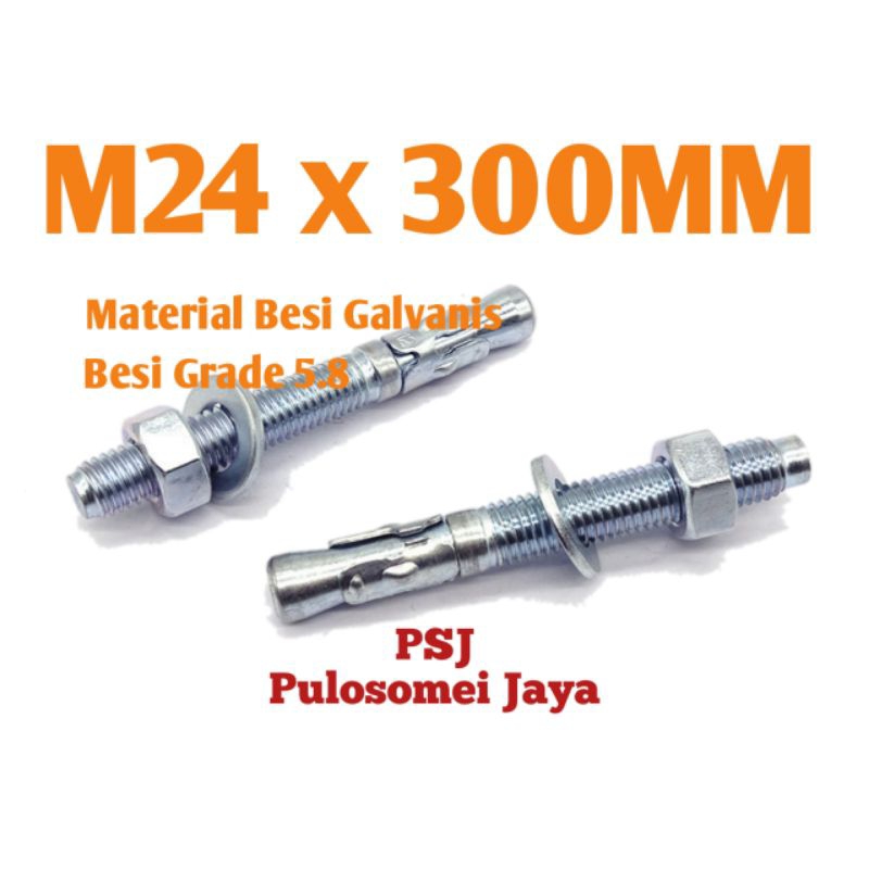Jual Angkur Trubolt M24 x 300 / Wedge Anchor M24 x 300 Galvanis | Shopee Indonesia