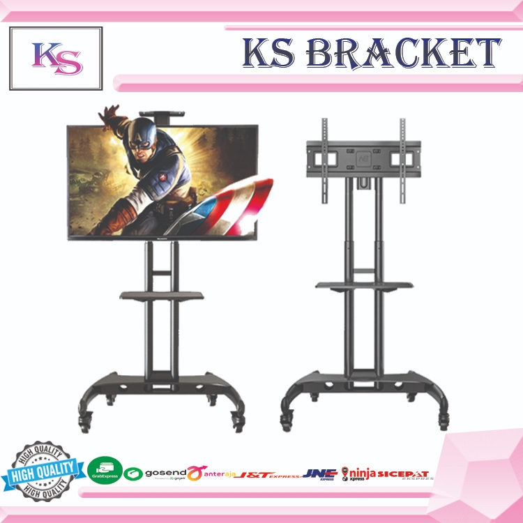 Jual North Bayou AVA1500-60-1P Steel TV Stand Dengan Roda bracket tv ...