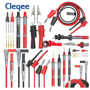 Jual Cleqee P1308B 18PCS Test Lead Kit 4MM Banana Plug To Test Hook ...